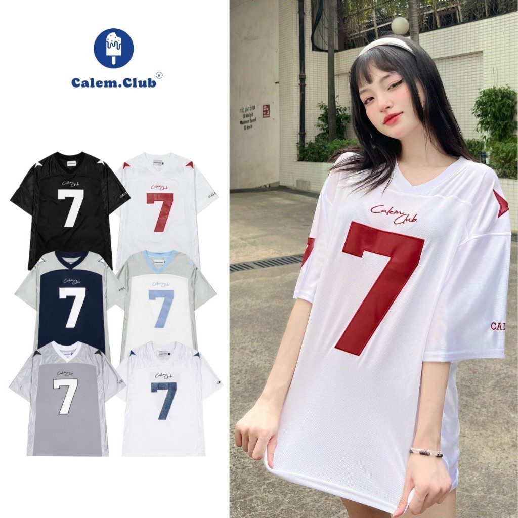 Áo thun bóng đá số 7 EMBROIDER SEVEN Jersey form unisex thể thao nam nữ ...