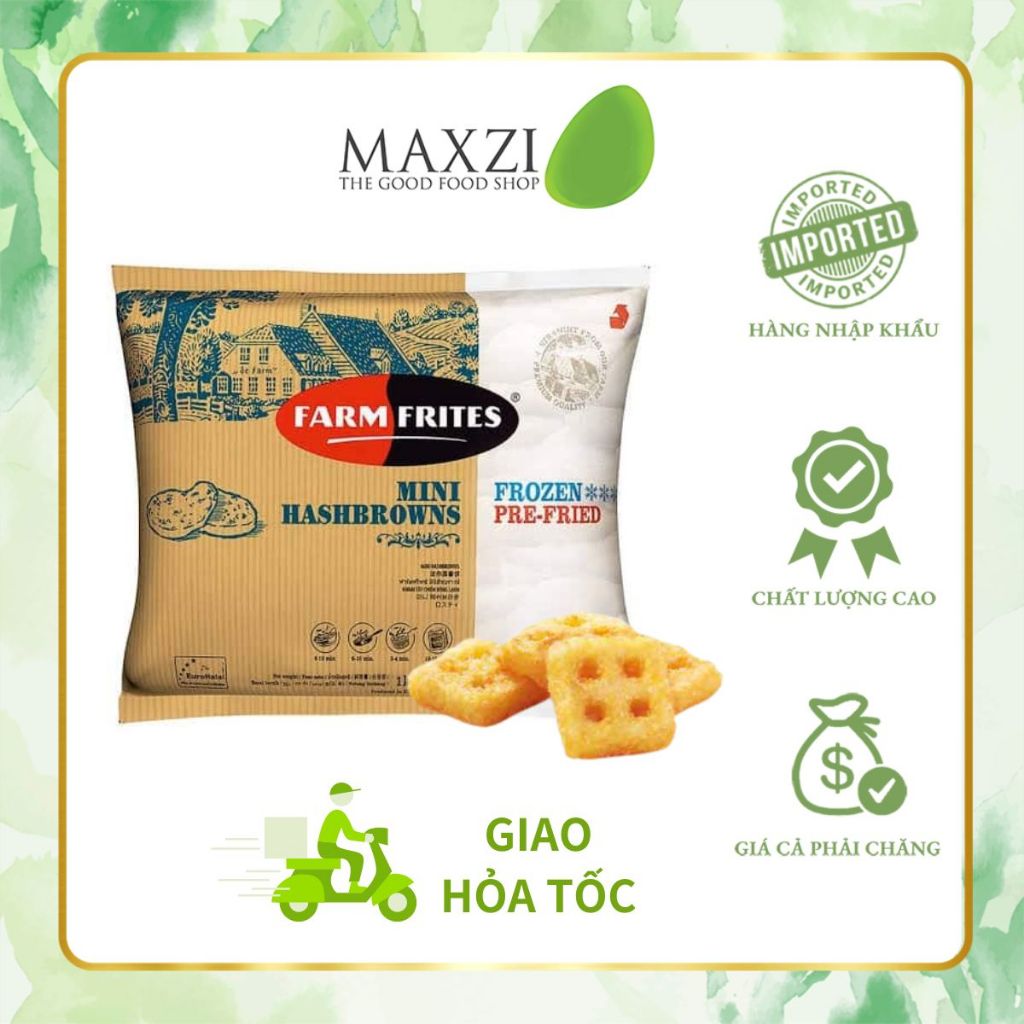 Khoai Tây Chiên Mini Waffle Hashbrown Farm Frites Đông Lạnh 1kg - Maxzi ...