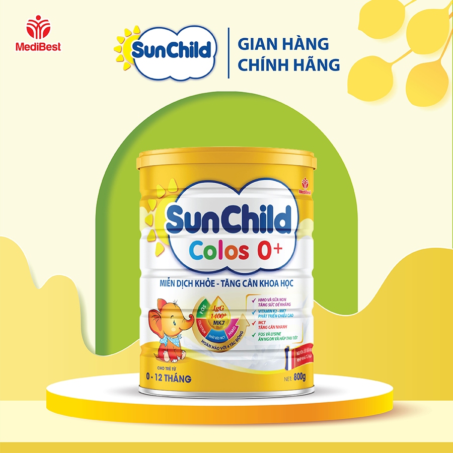 Sữa bột SunChild Colos 0+ Tăng cường miễn dịch và hỗ trợ tiêu hóa cho ...
