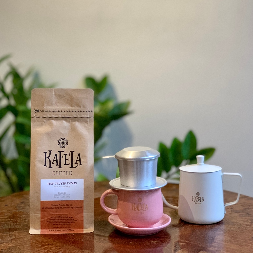 Combo Cà phê Phin kèm Ấm rót + Ly gốm + Phin truyền thống Kafela Coffee ...