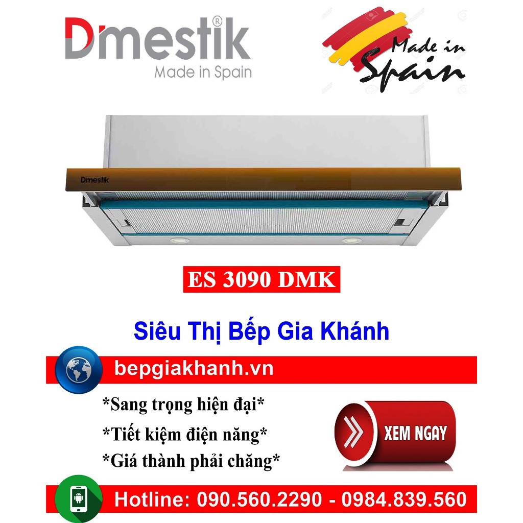[HCM]Máy hút mùi âm tủ 90cm Dmestik ES 3090 DMK | Shopee Việt Nam