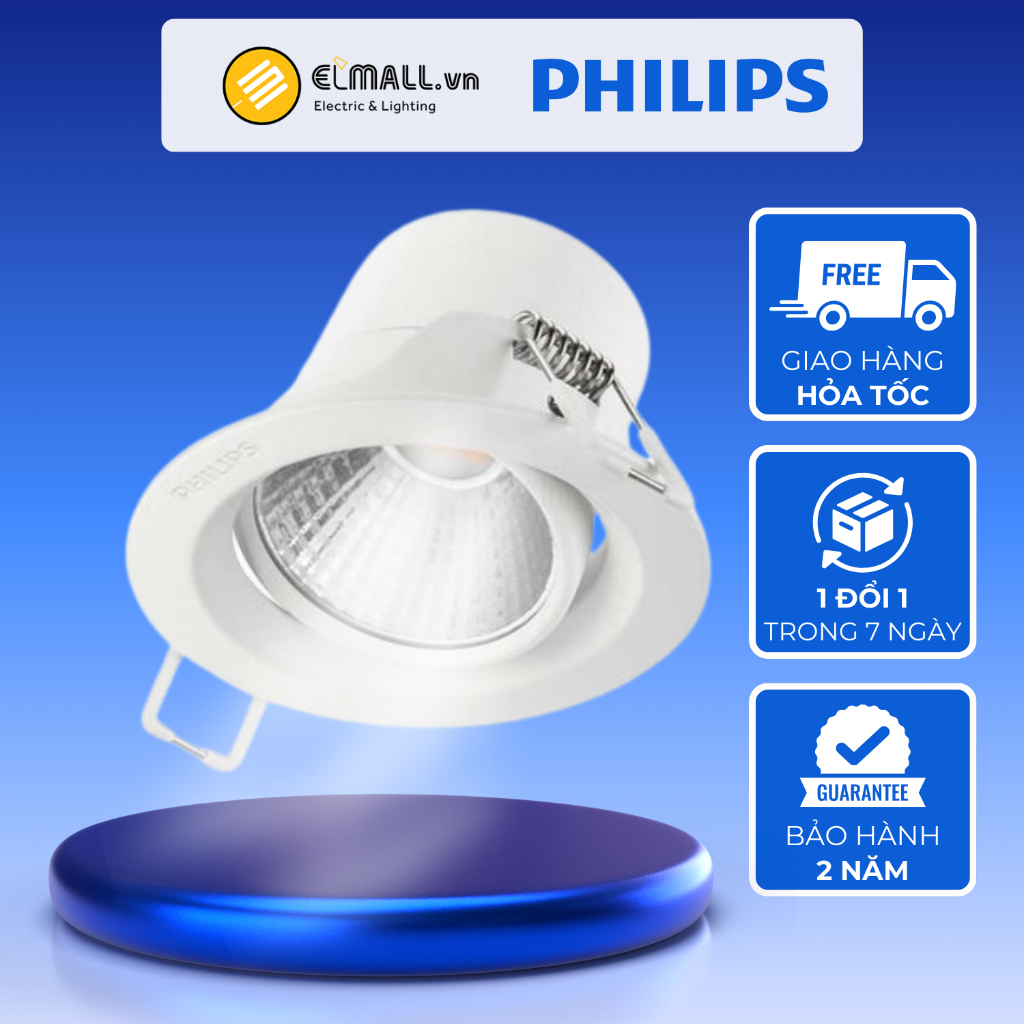 Đèn LED Spotlight chiếu điểm âm trần 7W POMERON 59776 Philips | Shopee ...
