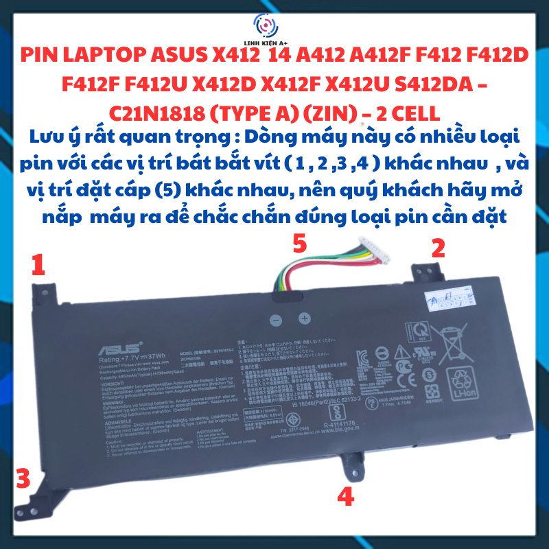 PIN LAPTOP ASUS X412 14 A412 A412F F412 F412D F412F F412U X412D X412F ...