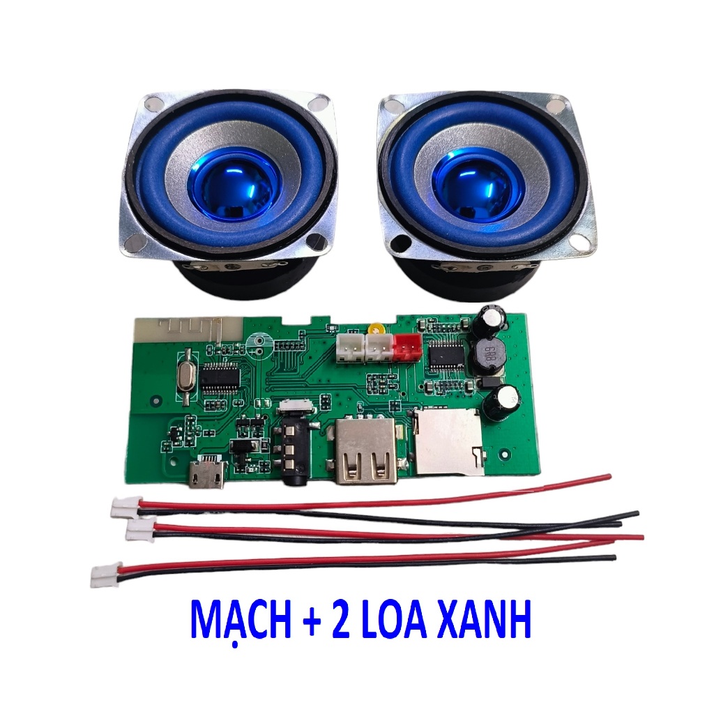 Mạch loa Bluetooth 5.0 K826 + 2 loa Xanh 5W + pin. Bán đủ đồ nghề chế ...