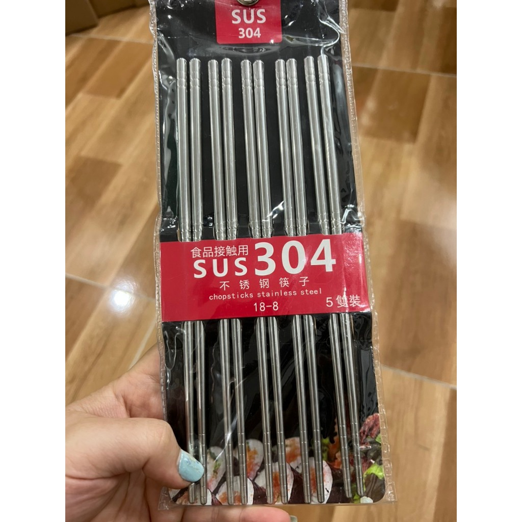Sét 5 Đôi Đũa Inox Hàng Loại 1 SUS 304 TaChi Store Chống Trơn Trượt Cao Cấp Hàn Quốc | Shopee ...
