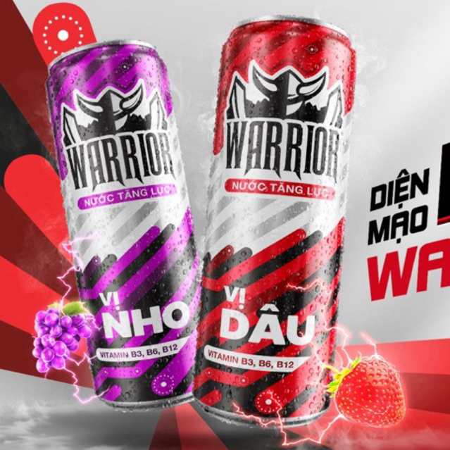 [LỐC 6 LON] Nước tăng lực Warrior vị nho | Shopee Việt Nam