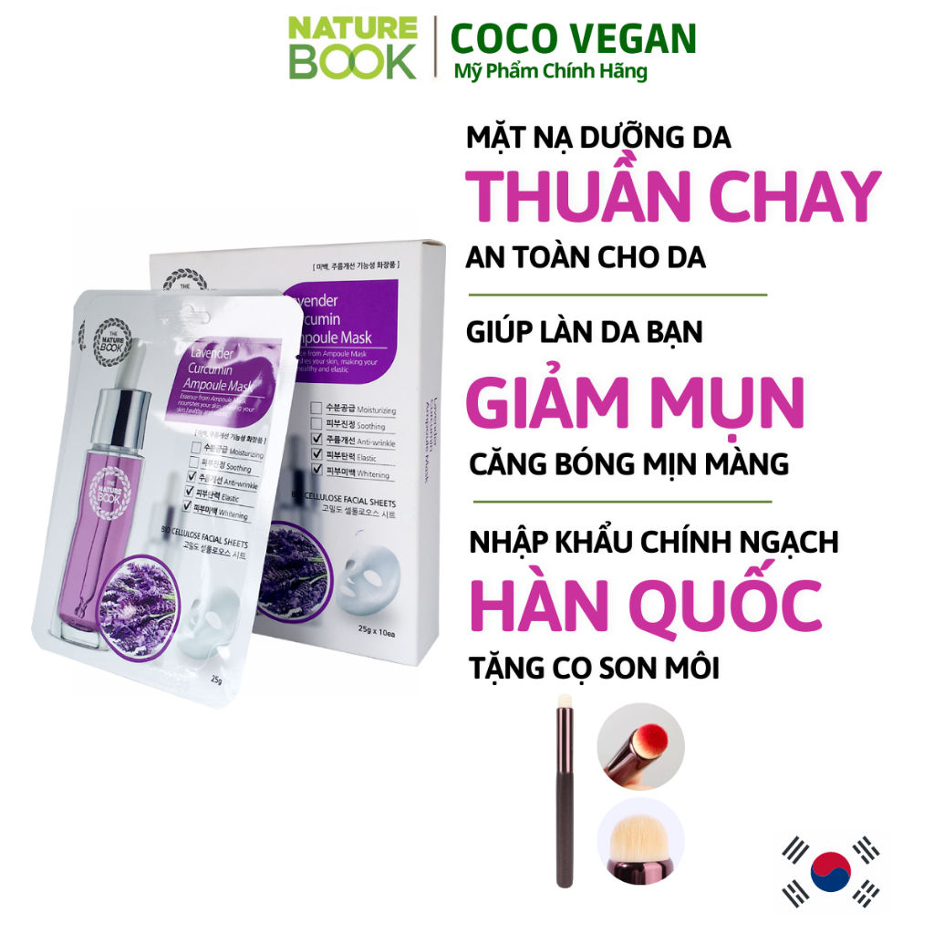 Mặt nạ giấy dưỡng trắng da Hàn Quốc, cấp ẩm mờ thâm bổ sung collagen, nhau thai cừu Nature Book ...