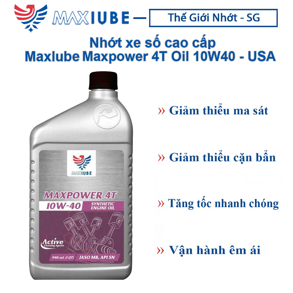 Nhớt xe tay ga Maxlube Maxpower 4T Jaso MB 10w-40 946ml | Shopee Việt Nam