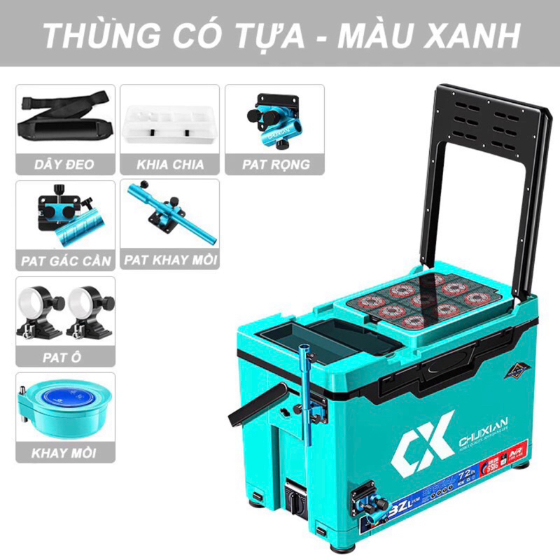 [MIỄN SHIP]Thùng Câu Đài Chixuan 32L Mẫu Mới 2023 Gồm Đầy Đủ Phụ Kiện ...