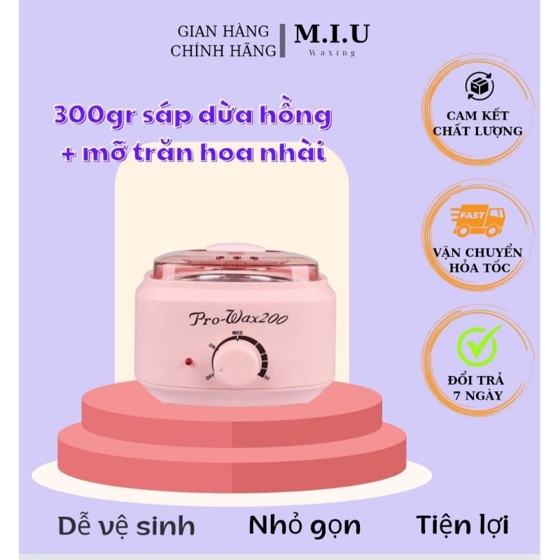 MÁY WAX PRO 200 + SÁP DỪA CAO CẤP + QUE PHẾT SÁP | Shopee Việt Nam