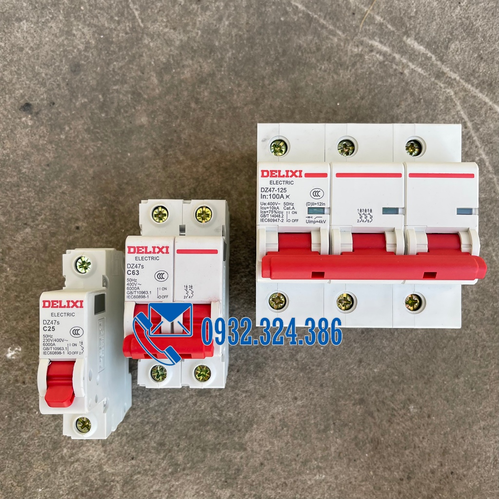 ( BẢO HÀNH 6 THÁNG) Aptomat (MCB) DELIXI 1p-2p-3p chuẩn chính hãng 16A-20A-32A-40A-63A-100A ...