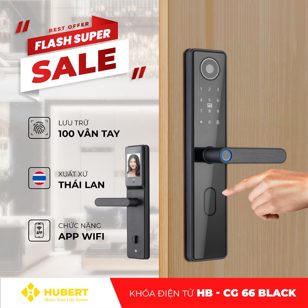 KHÓA ĐIỆN TỬ HURBERT HB CG66 BLACK | Shopee Việt Nam