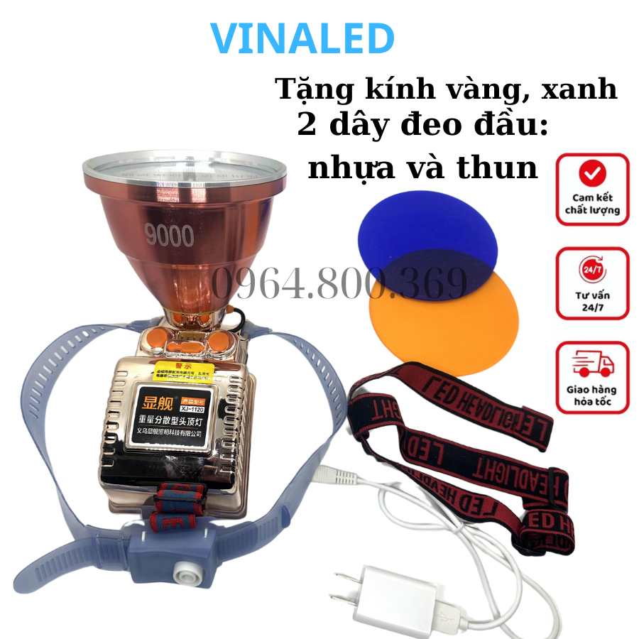 Đèn pin đội đầu siêu sáng CT-1120 Chóa lớn 12Cm chip led P90 sáng tỏa ...