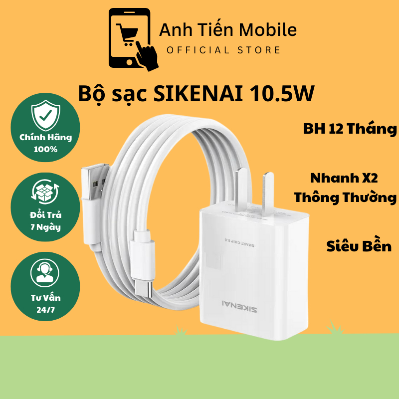 Bộ sạc nhanh SIKENAI 10.5W dành cho iPhone, Android chính hãng - BH 12 ...