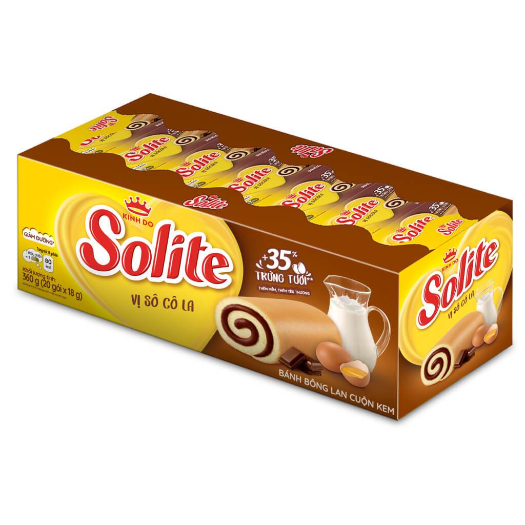 Bánh Bông Lan Cuộn Kem Solite Vị Sôcôla Chocolate (Hộp 20 gói) | Shopee ...