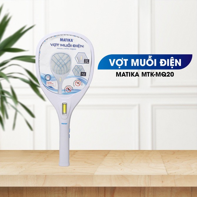 Vợt muỗi điện cao cấp MATIKA MTK-MQ20, Tích hợp đèn pin, chắc chắn, Sạc ...