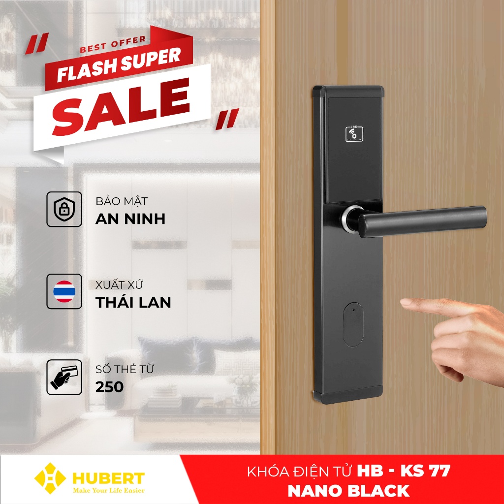 KHÓA THẺ TỪ HURBERT HB KS77 NANO BLACK | Shopee Việt Nam