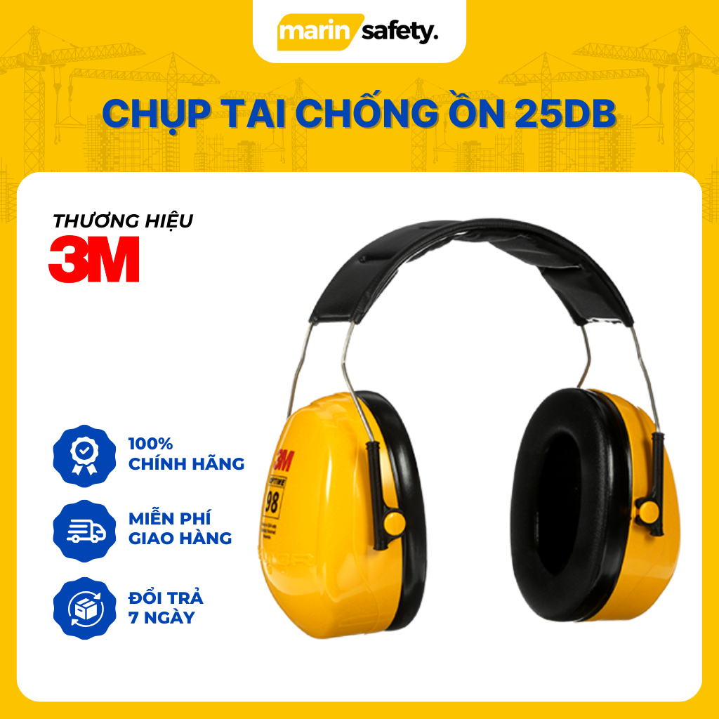 Chụp tai chống ồn 3M H9A Độ giảm ồn 25db phone chống ồn cao cấp bảo vệ ...