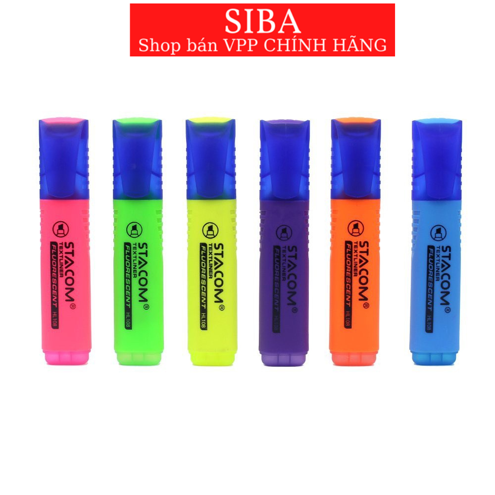 Bút đánh dấu dòng 1 đầu, bút highlight các màu Stacom HL108 nét bút 5mm ...
