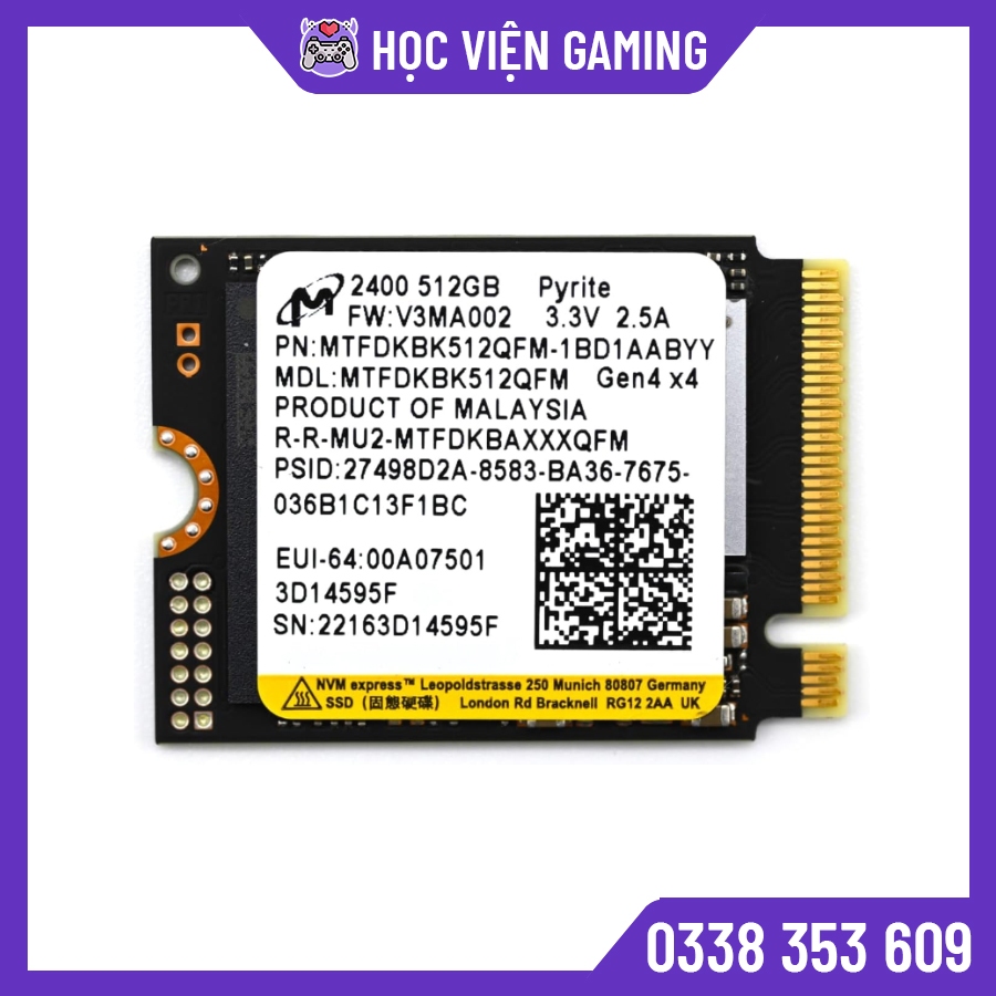 Ổ cứng Gắn Trong SSD Micron M2 2230 PCIe NVMe 512GB Like New | Shopee ...