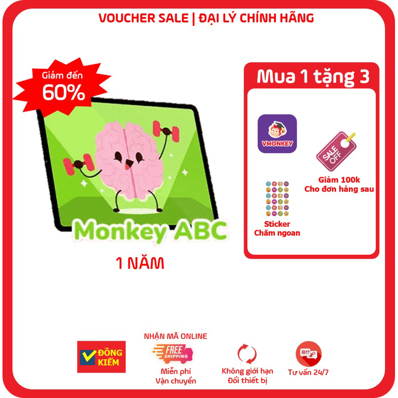 Monkey ABC 1 NĂM (Monkey Junior) - Toàn quốc [E-voucher] -Voucher Mã ...