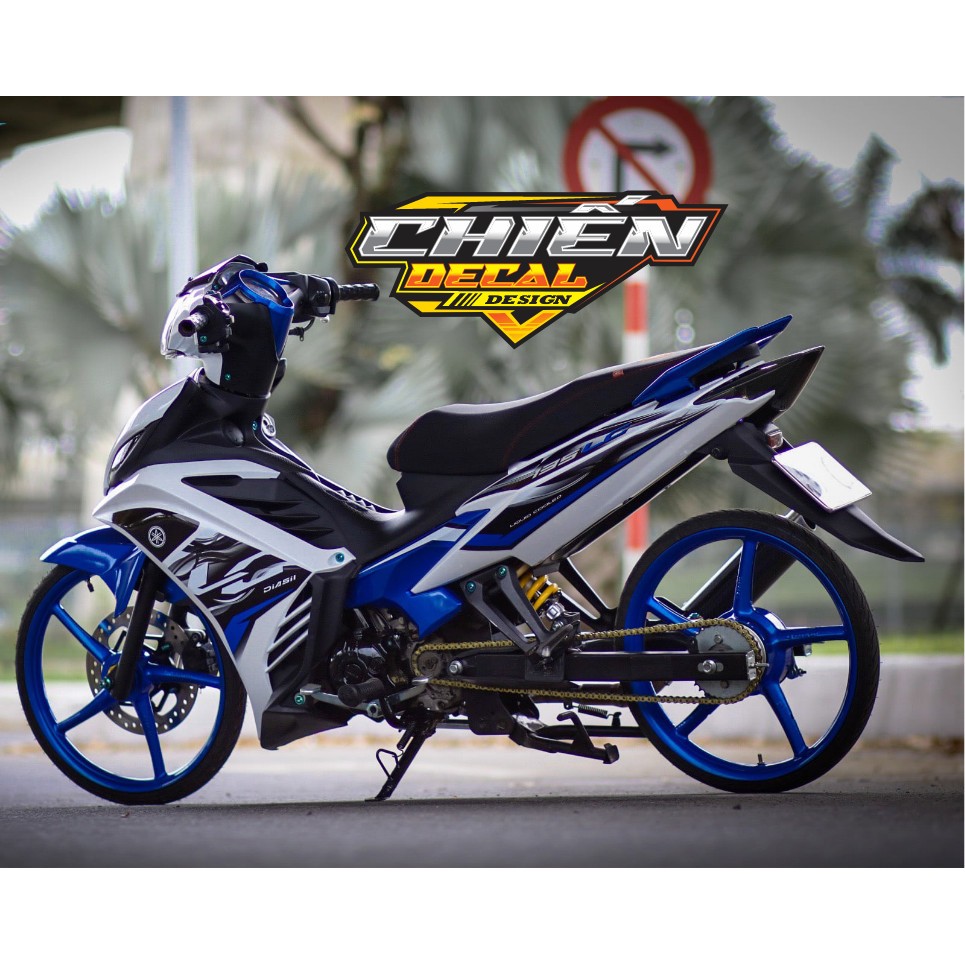 Tem exciter 135 LC V7 trắng XANH đen | Shopee Việt Nam