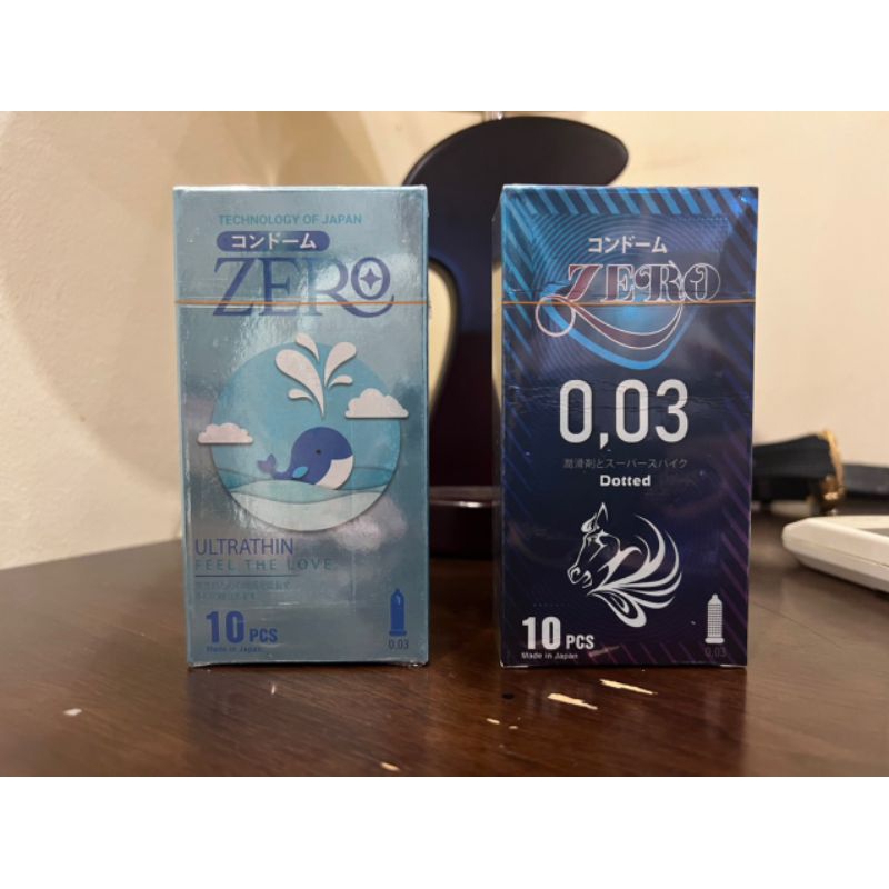 Bao cao su Zero 0.03 siêu mỏng, gân gai, kéo dài (hộp 10c). BCS Nhật ...