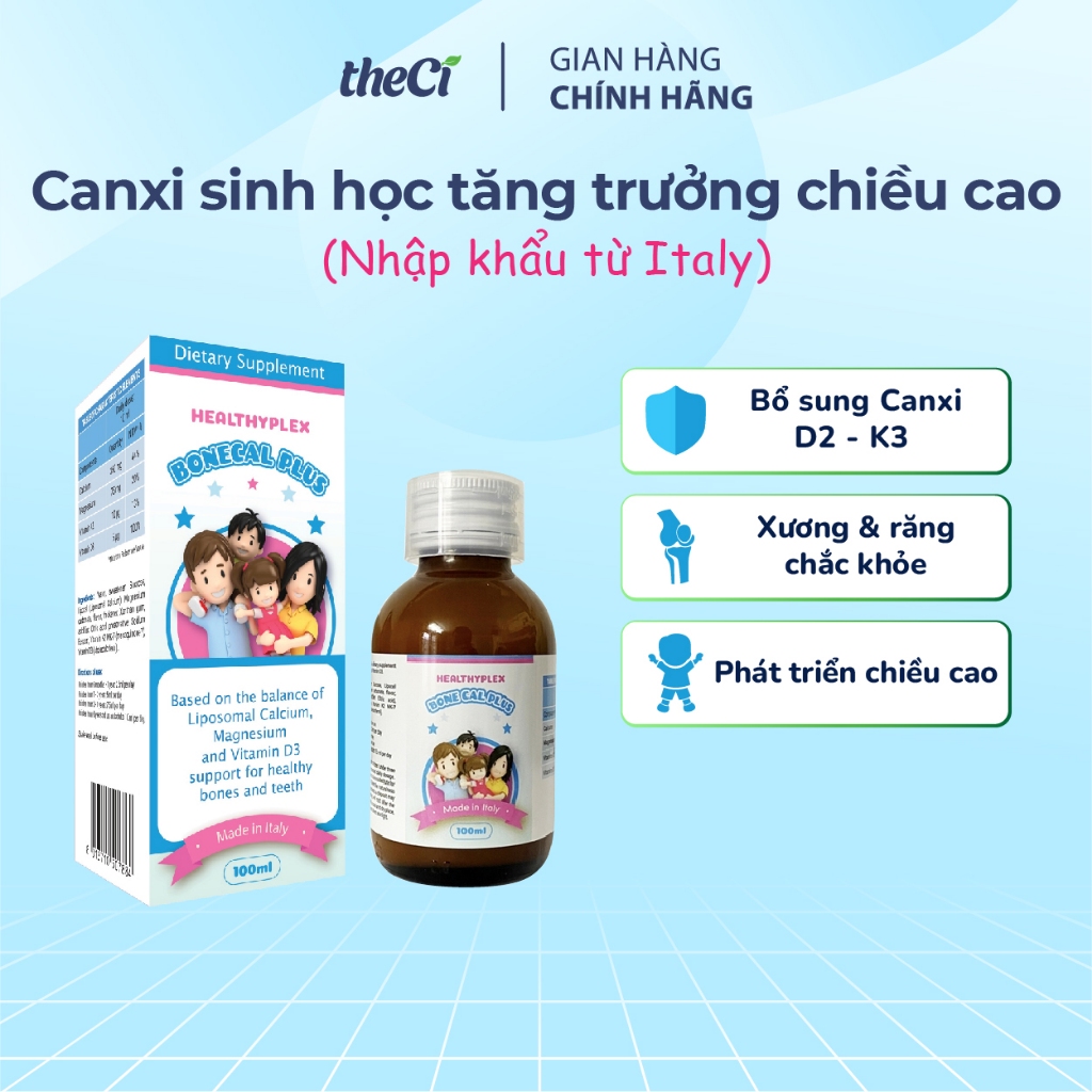 Canxi sinh học HealthyPlex BoneCal Plus giúp bé phát triển chiều cao ...