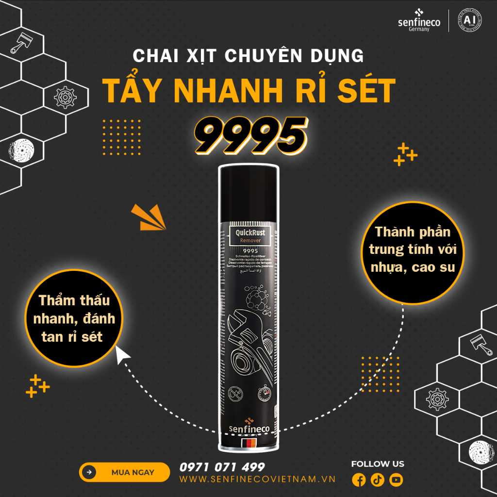 Sản phẩm phá dỉ sét hỗ trợ mở ốc nhanh Senfineco 9995 400ml | Shopee ...
