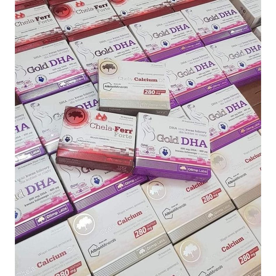 [Cty pp chính hãng] Bộ ba 3 sản phẩm Sắt Chela-Ferr Forte 14,4g + Gold ...