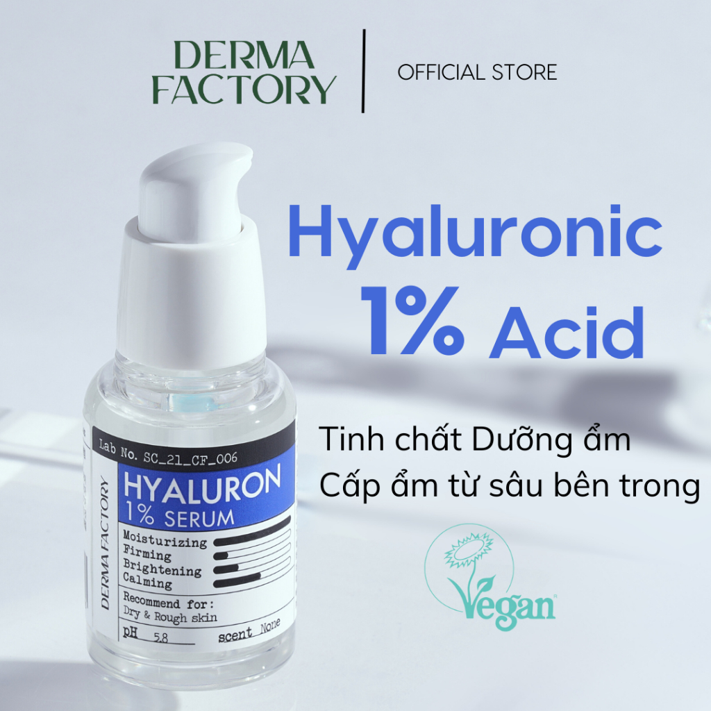 Tinh chất Dưỡng ẩm Căng mướt Derma Factory Hyaluron 1% Serum 30ml ...