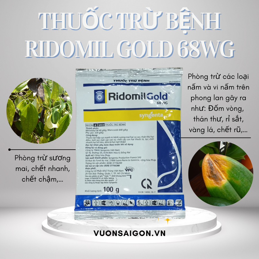 RIDOMIL GOLD 68WG Thuốc trừ bệnh 100g | Vườn Sài Gòn