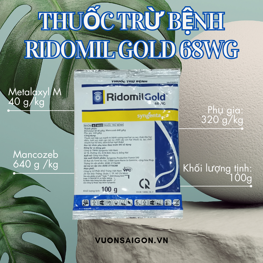 RIDOMIL GOLD 68WG gói 100gr - Phòng trừ nấm bệnh trên cây trồng (Vườn ...