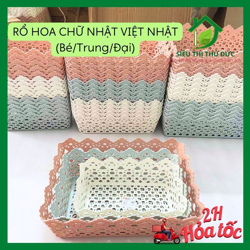 Rổ Hoa Chữ Nhật Đựng Đồ Đa Năng Màu Pastel Hàn Quốc - Nhựa Việt Nhật ...