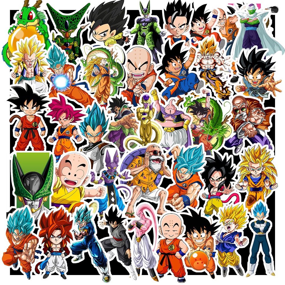 Set 50 Sticker Hình DRAGON BALL | Decal Phản Quang 7 Màu Halogram ...