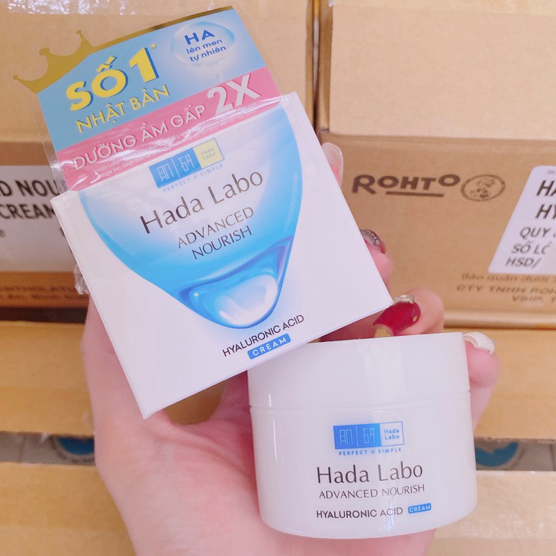 [Nhật Bản] Kem Dưỡng Ẩm Hadalabo Advanced HA Cream Trắng Giữ Ẩm Căng Bóng Chống Lão Hoá Da Khô ...