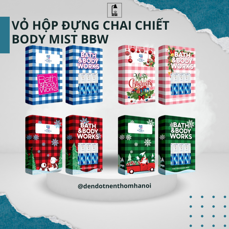 Vỏ hộp đựng chai chiết body mist BBW - 5 chai 10ml - Bath & body works ...