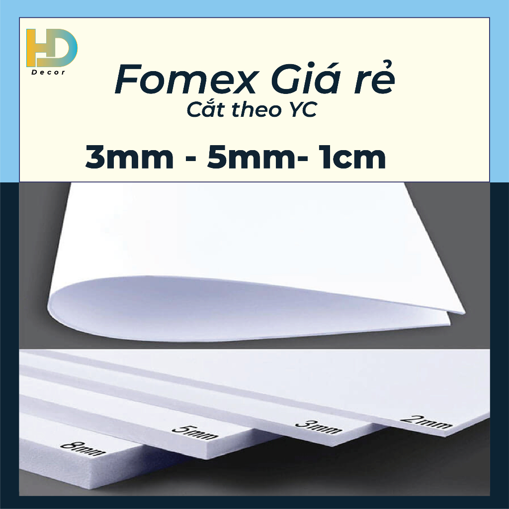 Fomex, formex, tấm fomex cứng trắng 2mm, 3mm, 5mm, 8mm, 10mm A2 A3 A4 ...