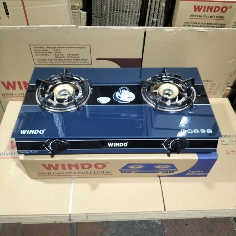 BẾP GAS ĐÔI WINDO MODEL:717 (KG) KÍNH CƯỜNG LỰC , KIỀNG GANG SƠN TĨNH ...