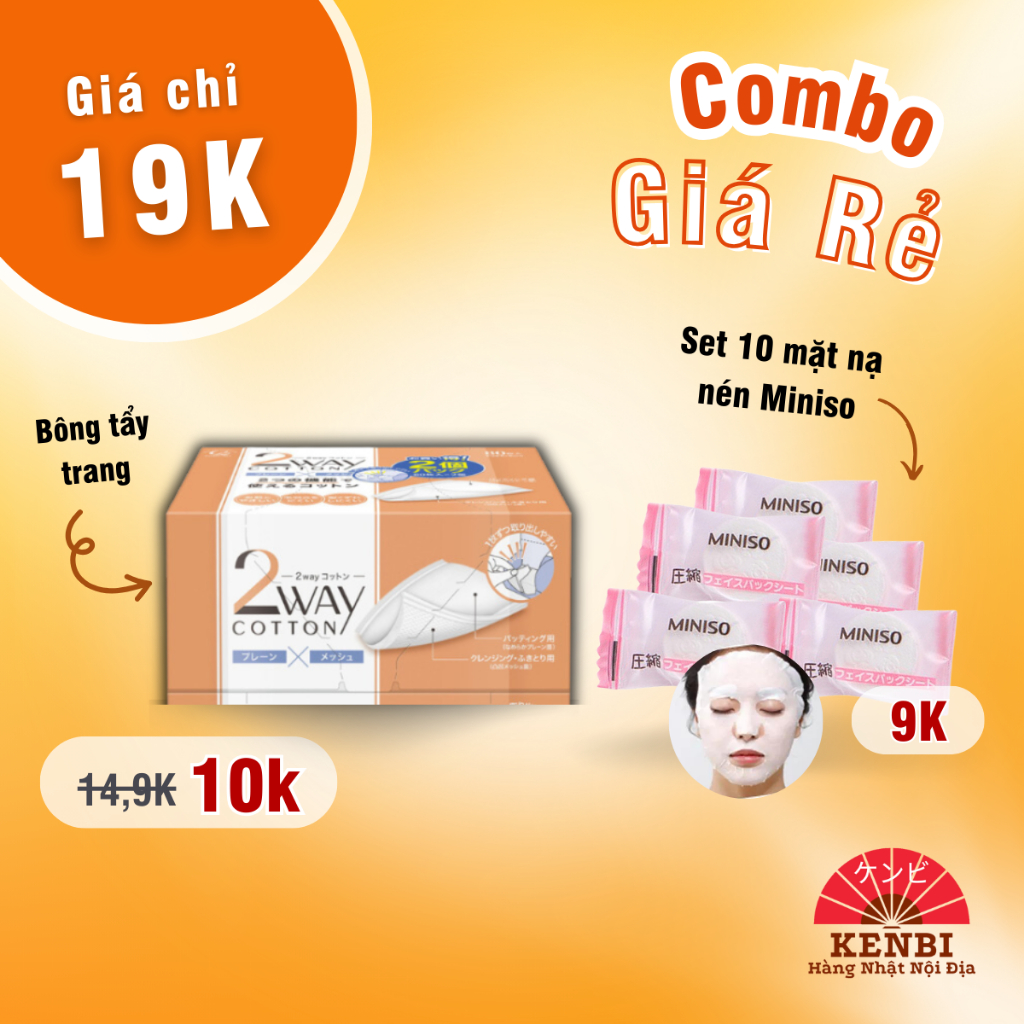 Bông tẩy trang 2way Nhật bản (80 miếng/hộp) - Shop hàng nhật Kenbi | Shopee Việt Nam