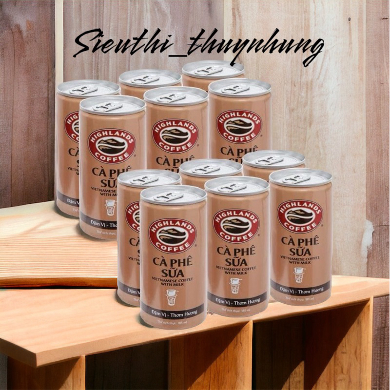 Lốc 6 lon cà phê sữa Highlands coffee 185ml, 235ml/lon | Shopee Việt Nam