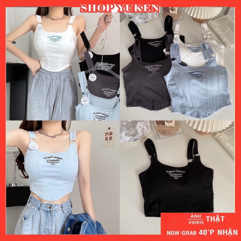Áo bra croptop nữ . Áo Coset cotton dây khuyên rất phong cách free size ...
