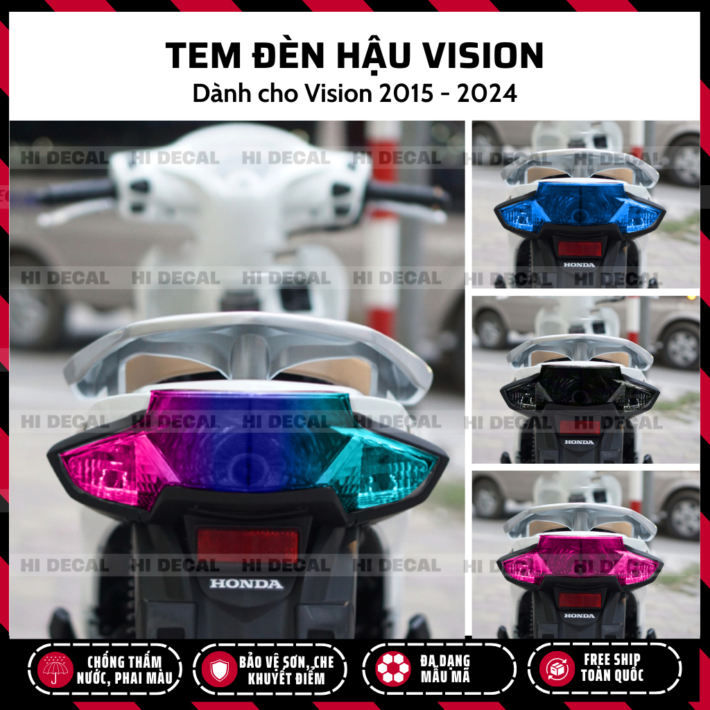 Tem decal dán đèn hậu VISION 2021 - 2024 | Decal dán đèn hậu trang trí ...