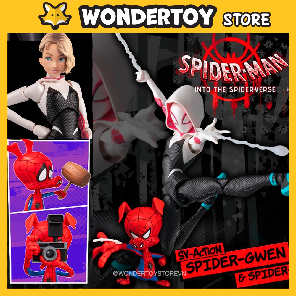 Mô hình SV-Action Spider Gwen & Spider-Ham Set Marvel Spider-Man: Into ...