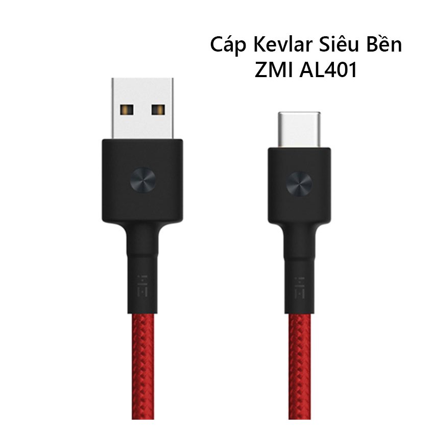 [Hàng Chính Hãng] Cáp sạc Xiaomi ZMI AL401 (bọc dù), AL701(100cm) USB to Type-C Đen/Trắng hỗ trợ ...