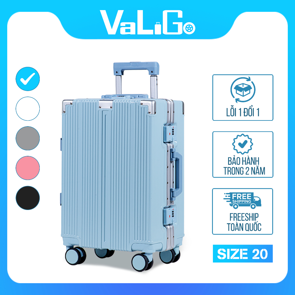 Vali khung nhôm khóa sập size 20 inch, vali size 20 , vali du lịch 20 ...