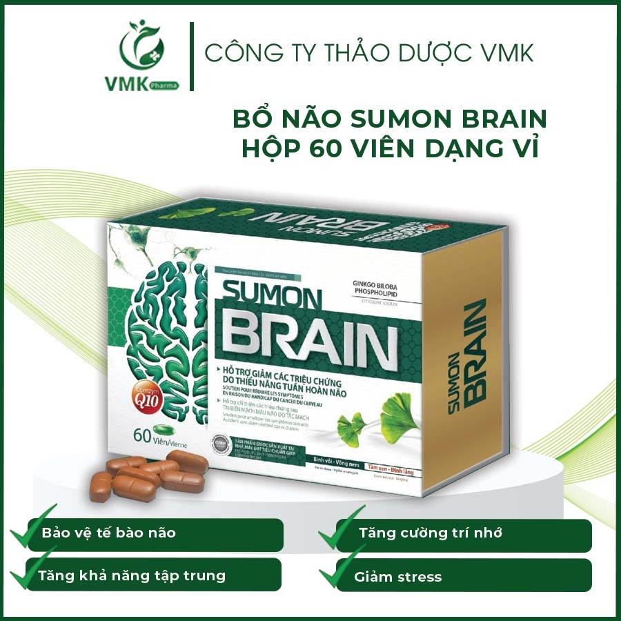 [Chính hãng] Bổ Não Sumon Brain chứa Ginkgo Biloba Phospholipid và Thảo ...
