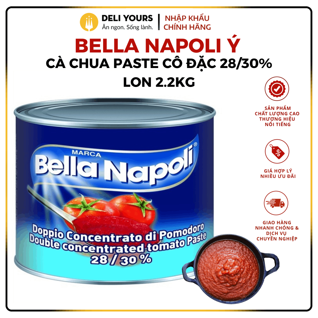 Cà Chua Đóng Hộp Paste Cô Đặc (28/30%) Lon 2,2kg - Cà Chua Bella Napoli ...