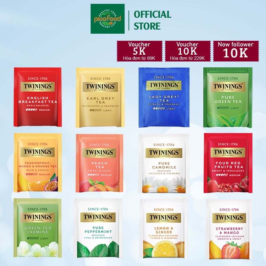 [1 Túi Trà] Trà túi lọc Twinings Anh Quốc thượng hạng 12 hương vị | Twinings Tea - Pico Food ...