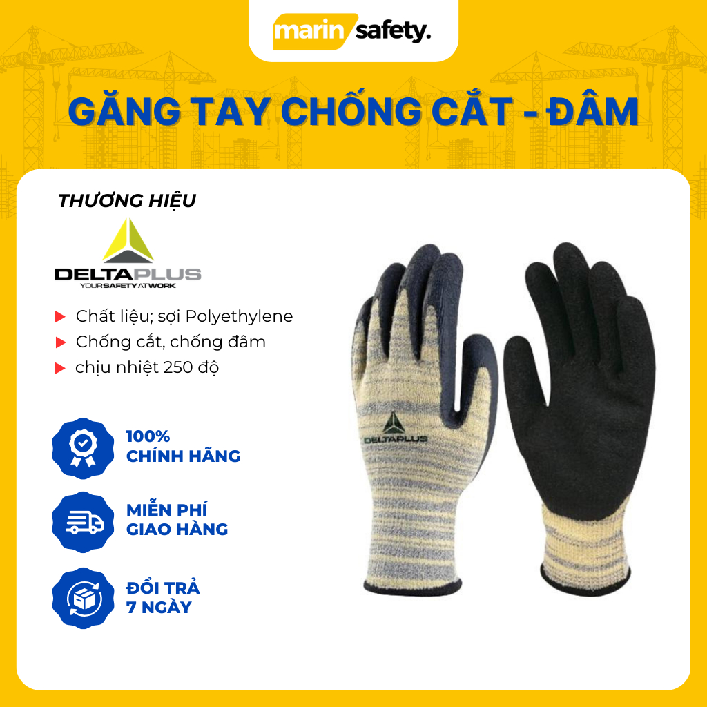Găng tay chống cắt Deltaplus Venicut52, chịu nhiệt 250 độ Bao tay lớp ...